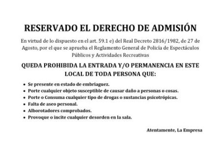 Descubre el significado y alcance del derecho de admisión - La Escuela ...